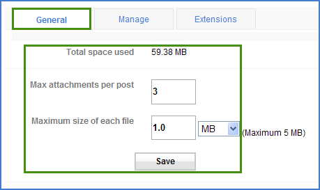 Attachments Settings